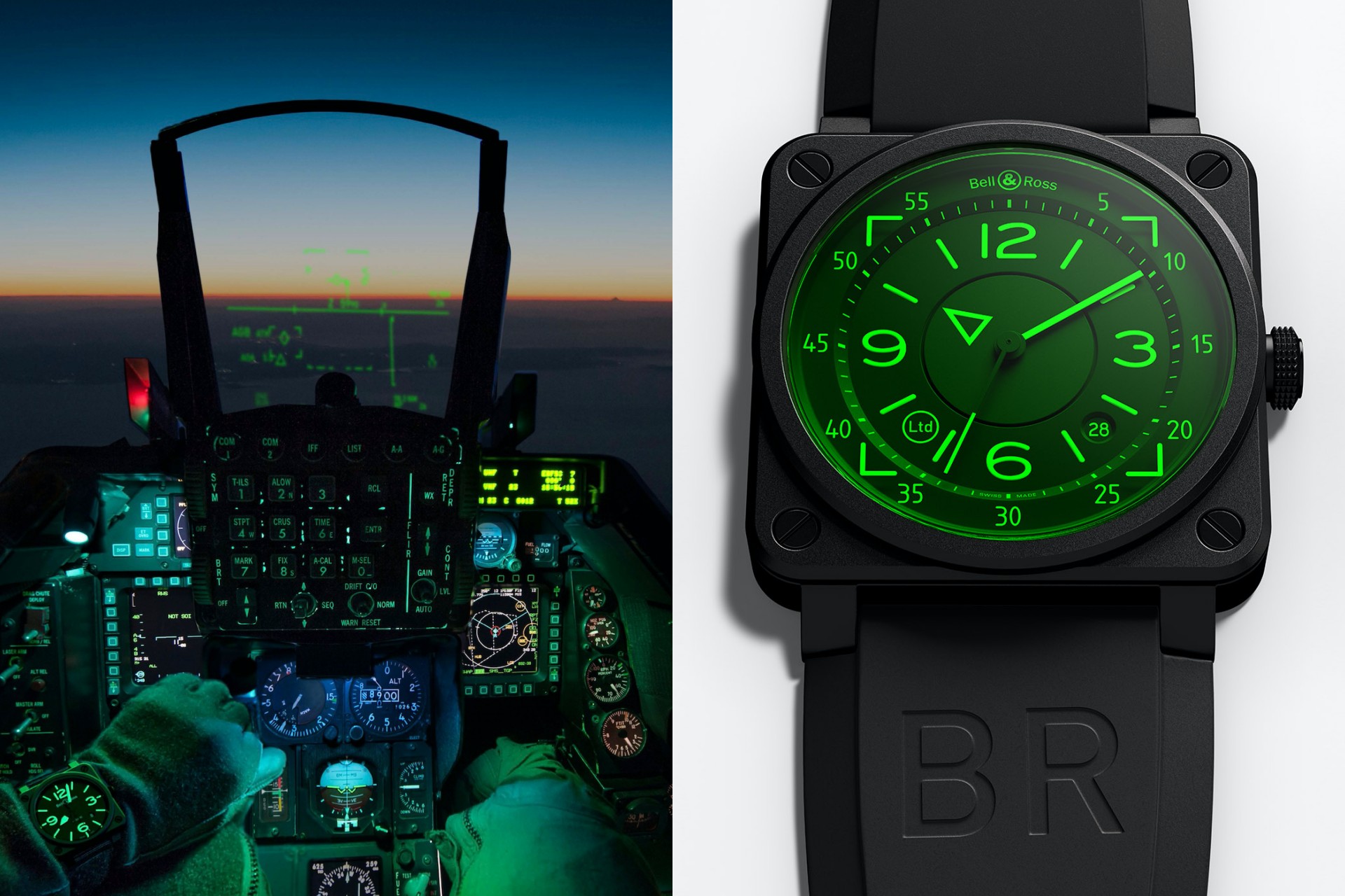 Bell & Ross BR03-92 HUD Limited Edition ยก Cockpit เครื่องบินรบมาไว้บน ...