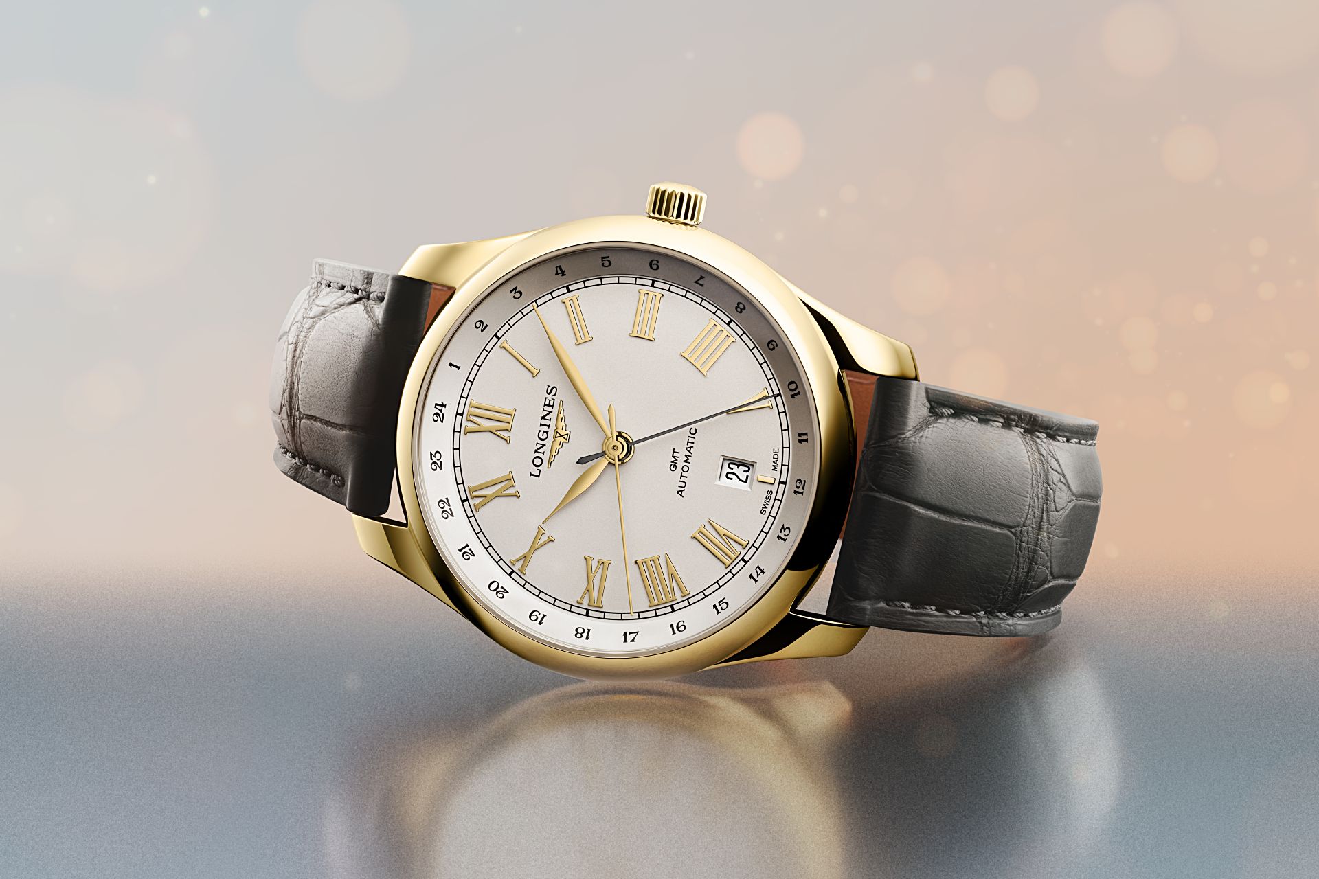 Longines Master Collection GMT Yellow and Rose Gold Edition นาฬิกา ...
