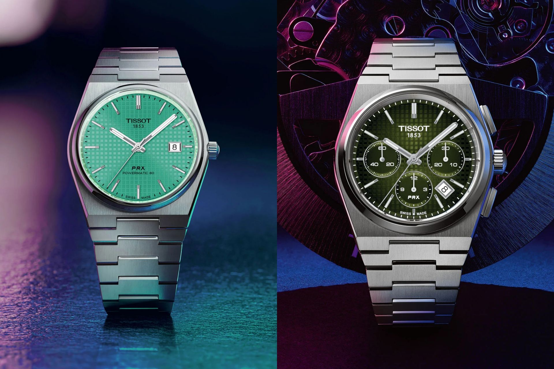 Tissot PRX Powermatic 80 Mint Green & PRX Chronograph Green เพิ่ม ...